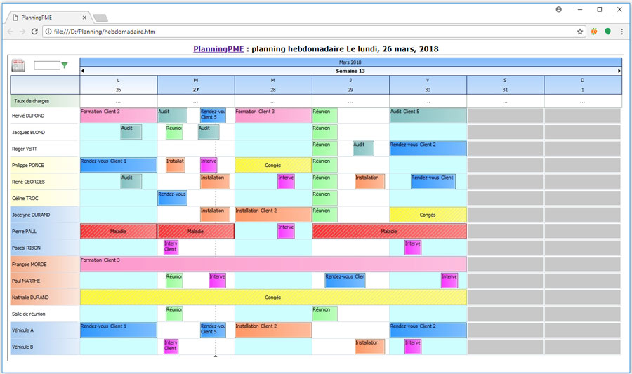 Logiciel de gestion de planning : PlanningPME